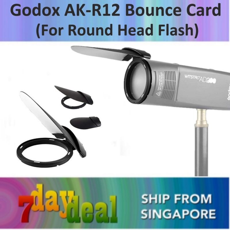 Godox AK-R12 Bounce Card for Round Head Flash Heads, Photography, Photography Accessories ...