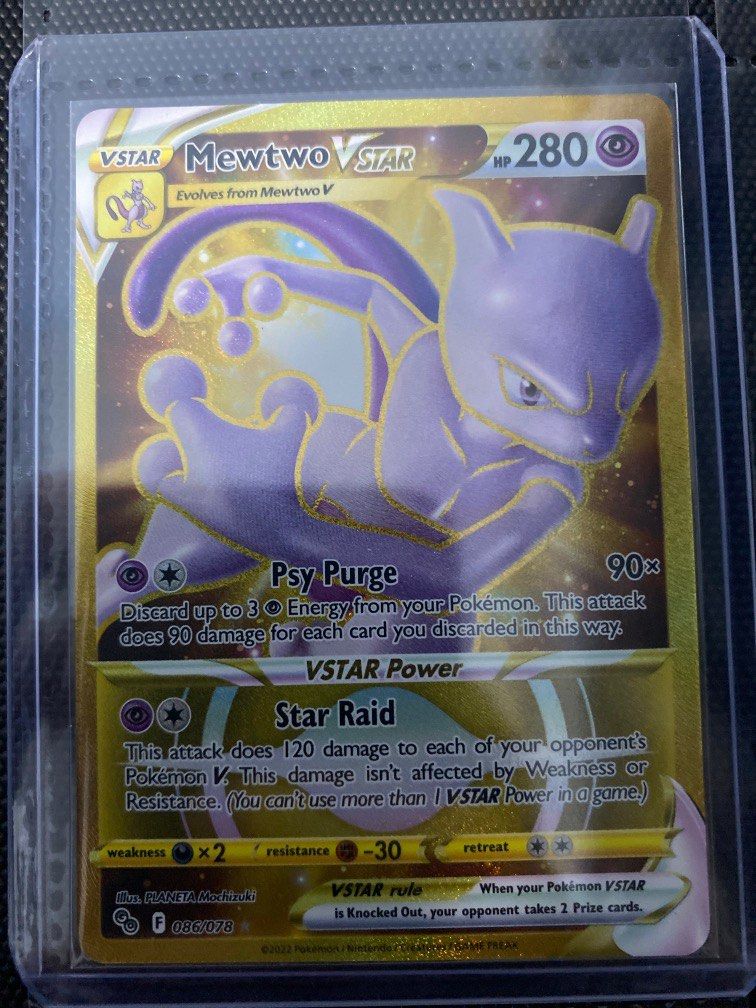 Gold Mewtwo Vstar ( Secret Rare ), Hobbies & Toys, Toys & Games on ...