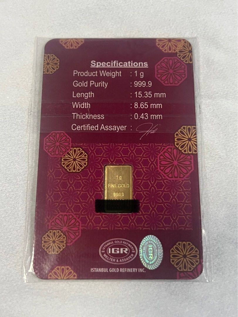 Habib Gold Bar 1g, Hobbies & Toys, Memorabilia & Collectibles, Currency ...