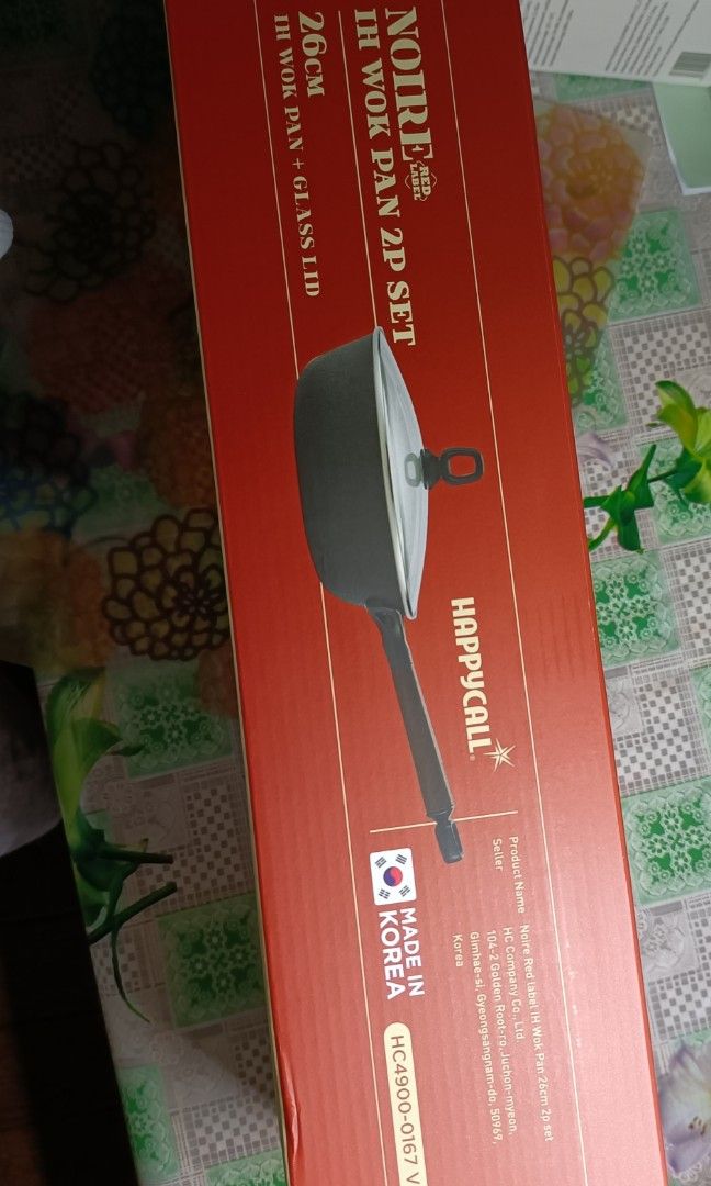 Happycall Noire Red Label IH Wok Pan 26cm 2p set, Furniture & Home Living, Kitchenware ...