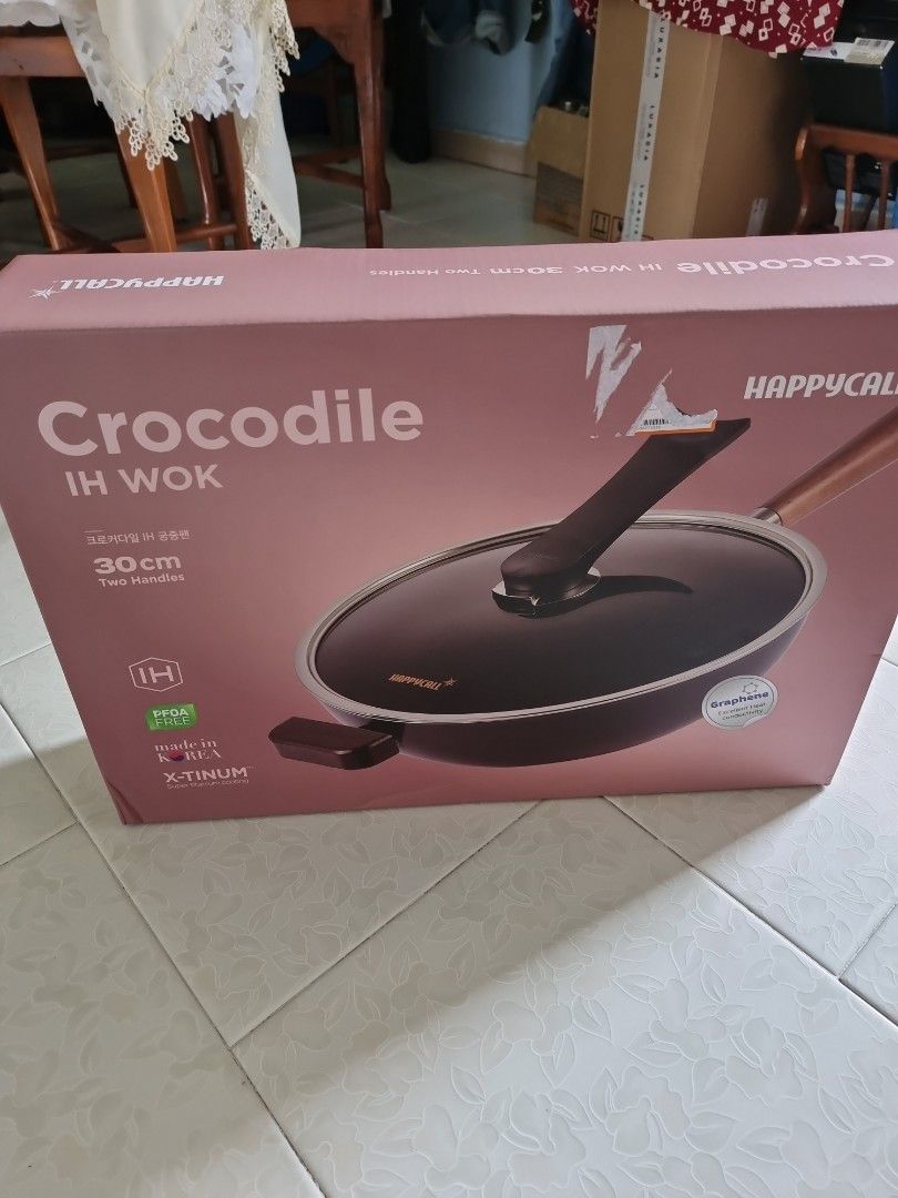 Happycall wok. Crocodile., Furniture & Home Living, Kitchenware & Tableware, Cookware ...