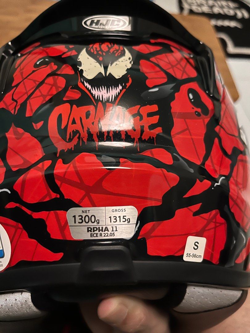 HJC RPHA 11 CARNAGE, Motorcycles, Motorcycle Apparel on Carousell