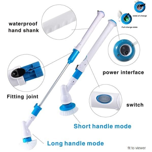 Hurricane Spin Scrubber Rechargeable Electric Home Cleaning Brush Floor ...