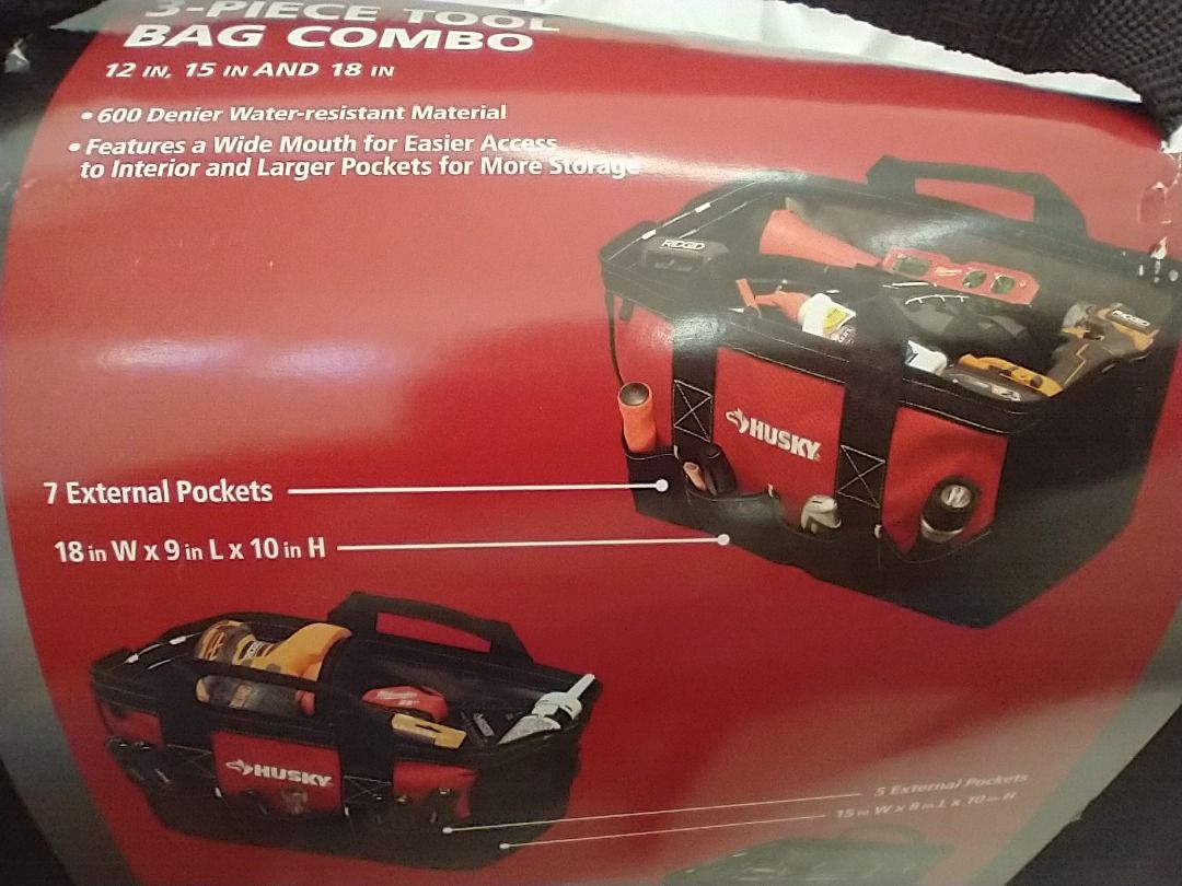 Husky Tool Bag 12 inch 15 inch 18 inch NewUSA, Furniture & Home Living ...