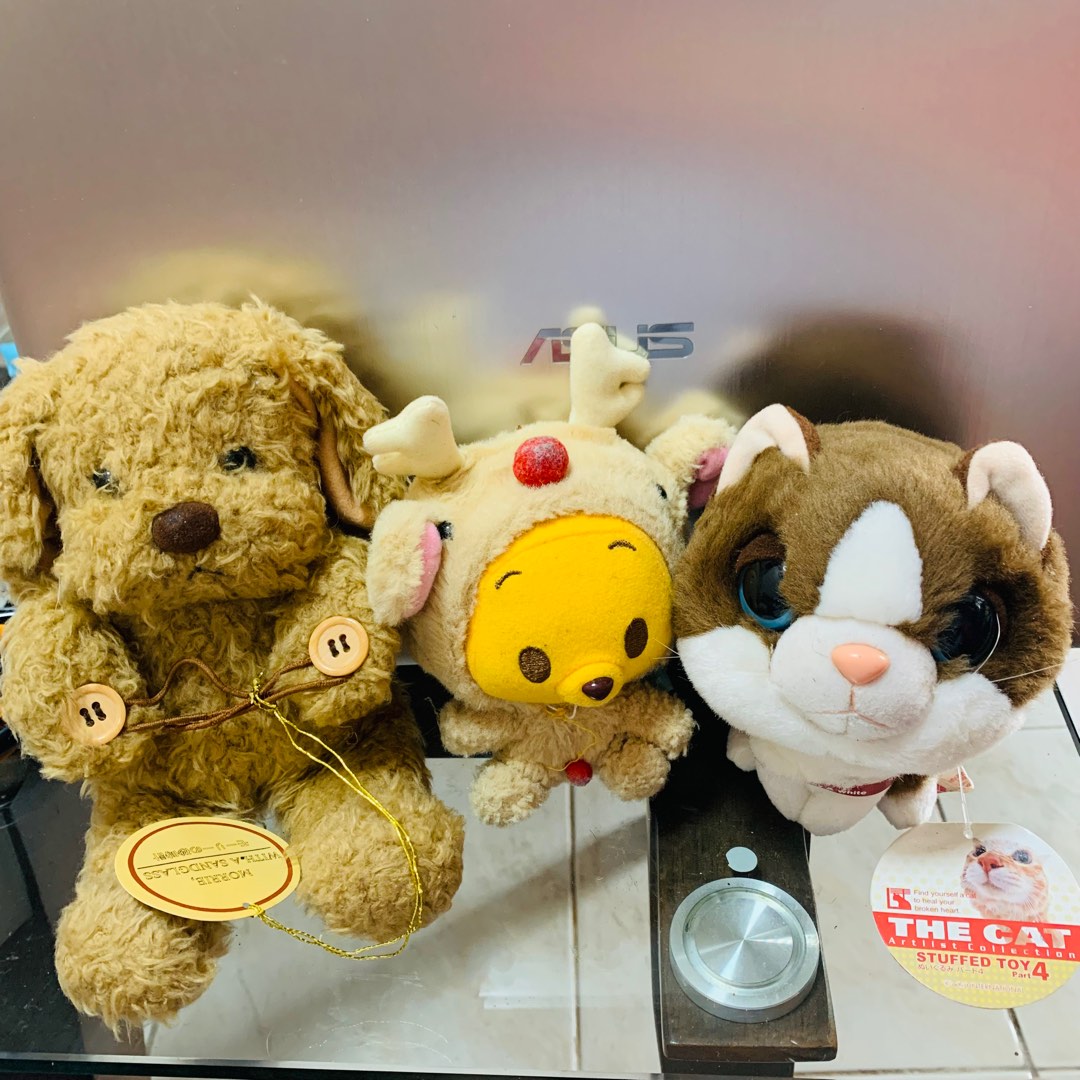 Japan plushies the cat, pooh and teddy bear, Hobbies & Toys, Toys ...