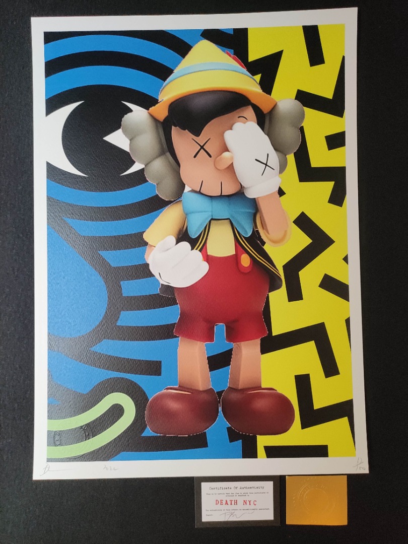Kaws Pinocchio x Keith Haring Death nyc Lithograph Signed Numbered ...
