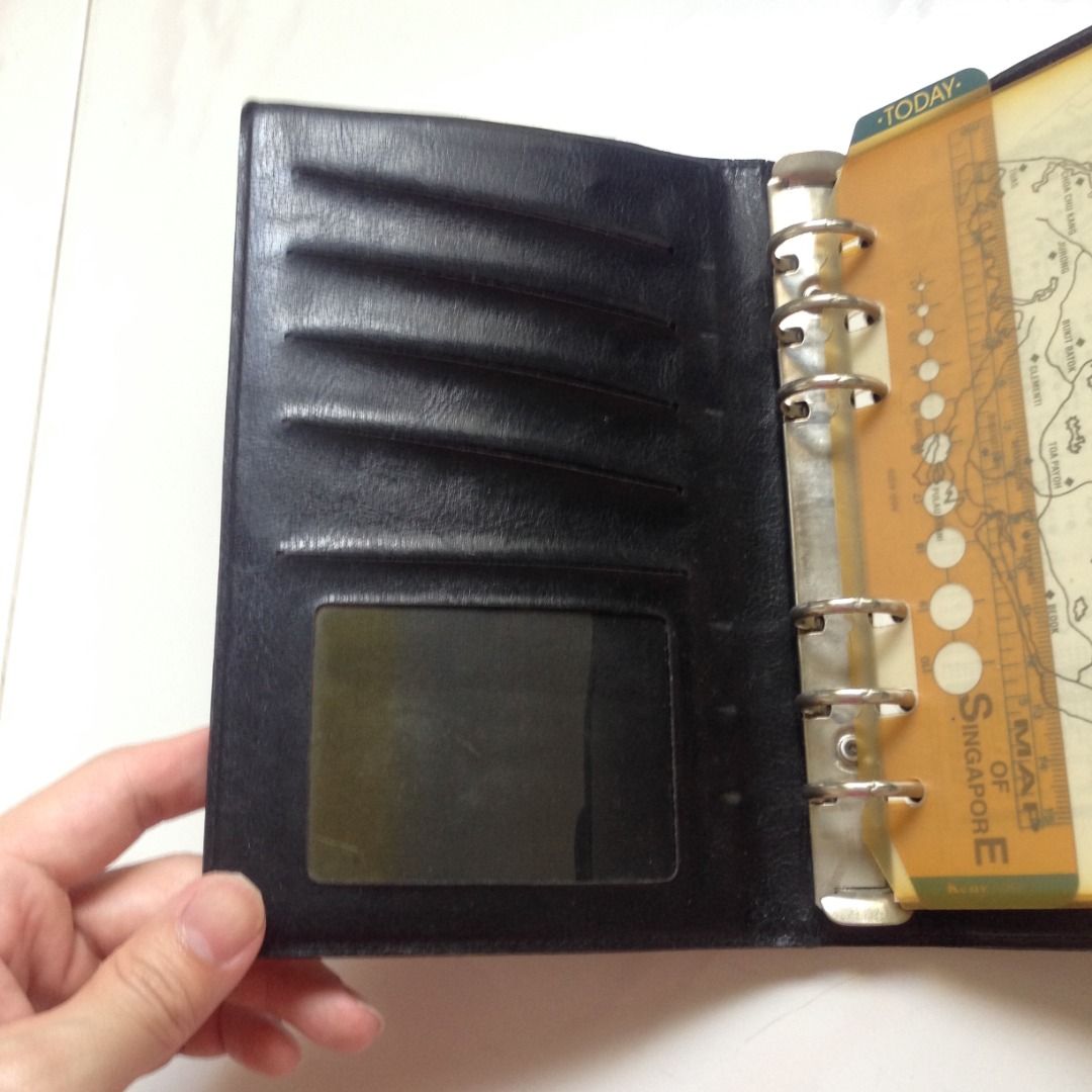 Keny Black Leather 6-Ring Organizer Binder, Hobbies & Toys, Stationery ...