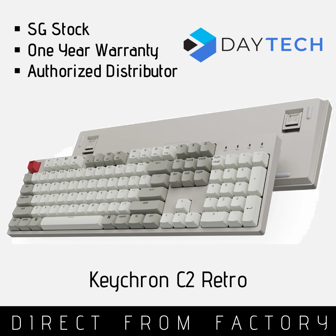 Keychron C2 Retro 104 keys 100% Wired Mechanical Keyboard with Hotswap ...