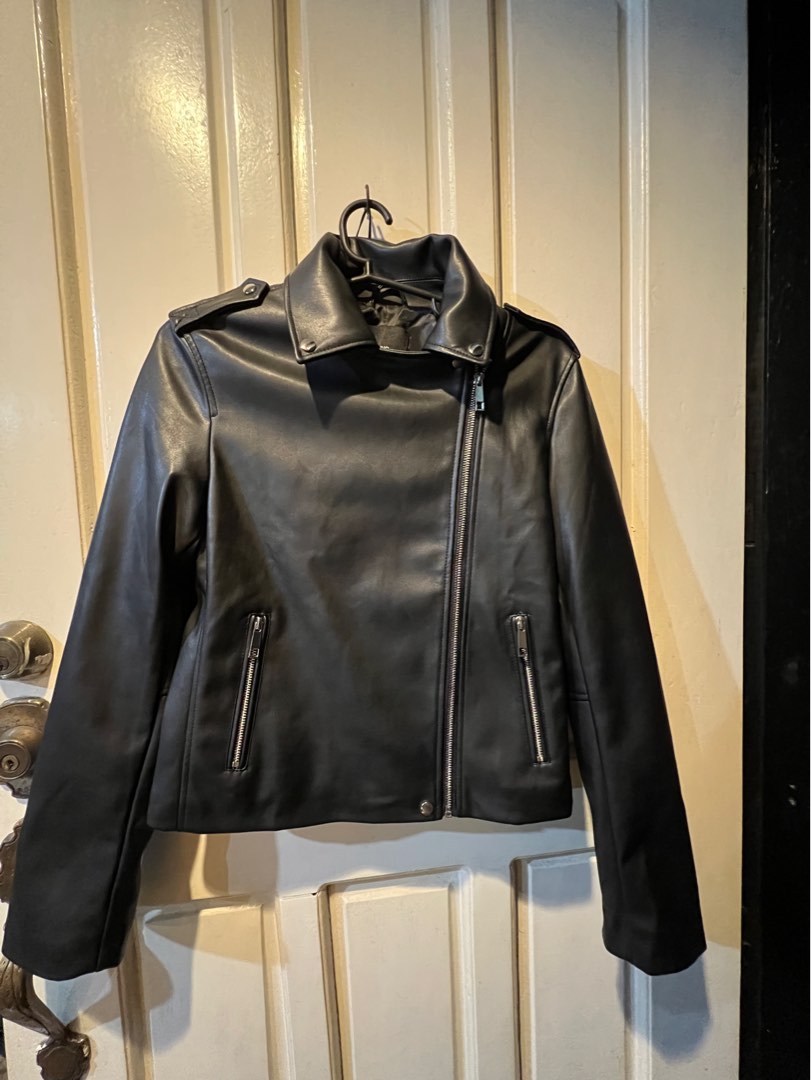 Leather Jacket (Mango), Women's Fashion, Coats, Jackets and Outerwear ...