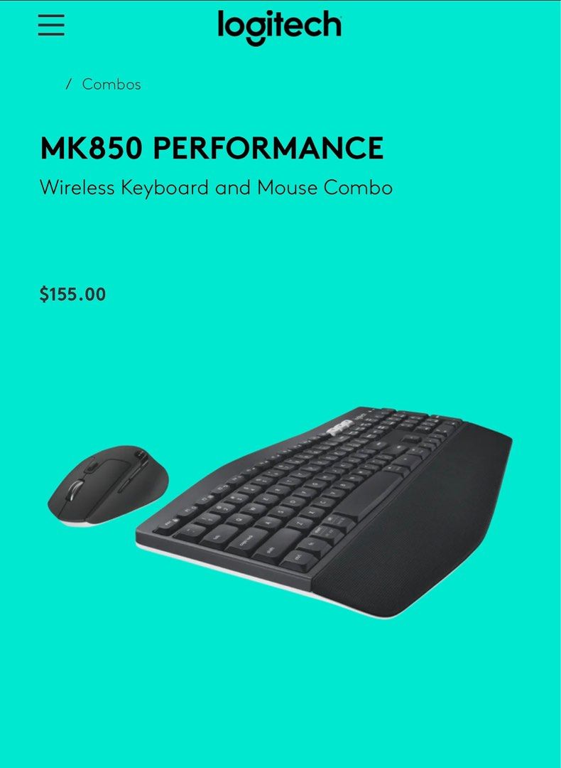 Logitech Mk850 Keyboard Mouse Combo Computers And Tech Parts
