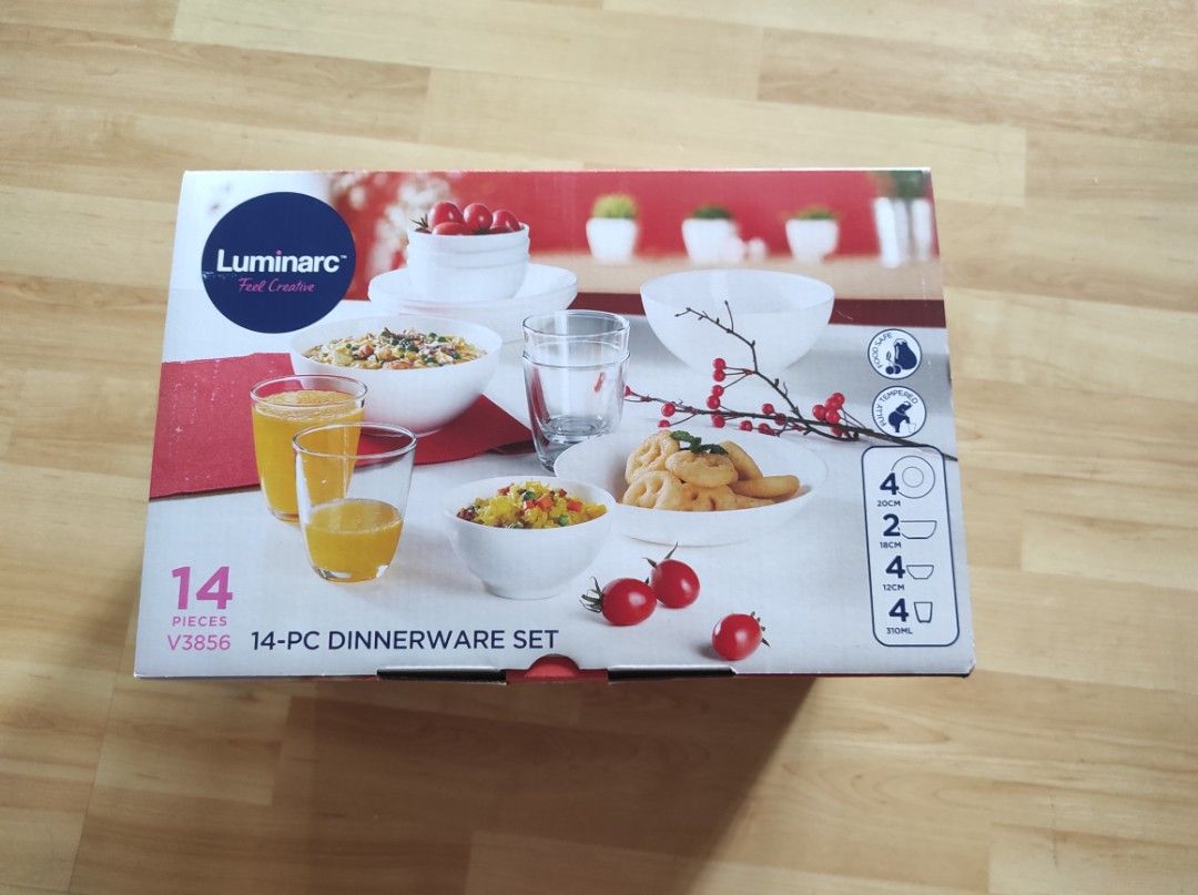 Luminarc 14pc Dinnerware set, Furniture & Home Living, Kitchenware ...