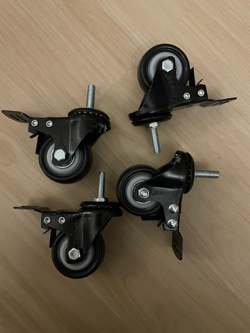M8 heavy duty castor wheels with brake, Furniture & Home Living, Home ...