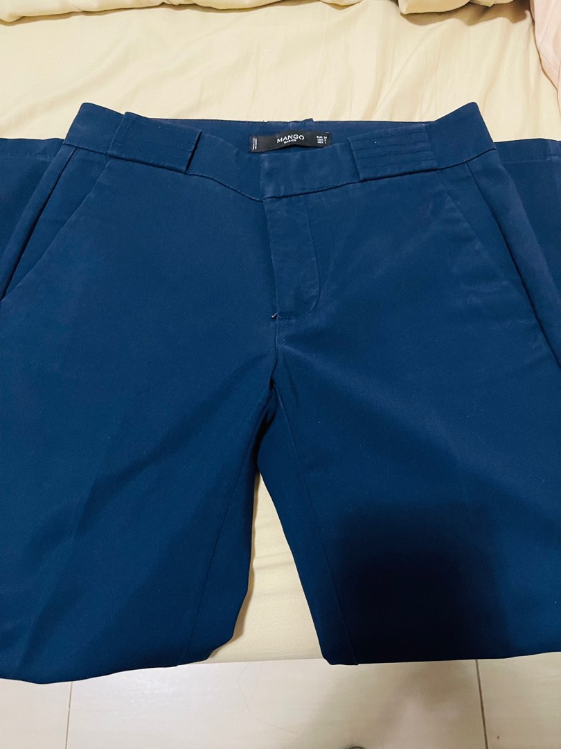 MANGO navy blew slacks, Women's Fashion, Bottoms, Other Bottoms on ...