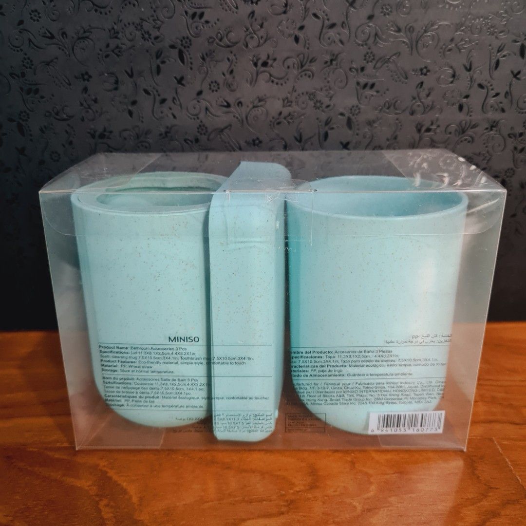 Miniso Bathroom Accessories Set Green, Furniture & Home Living ...