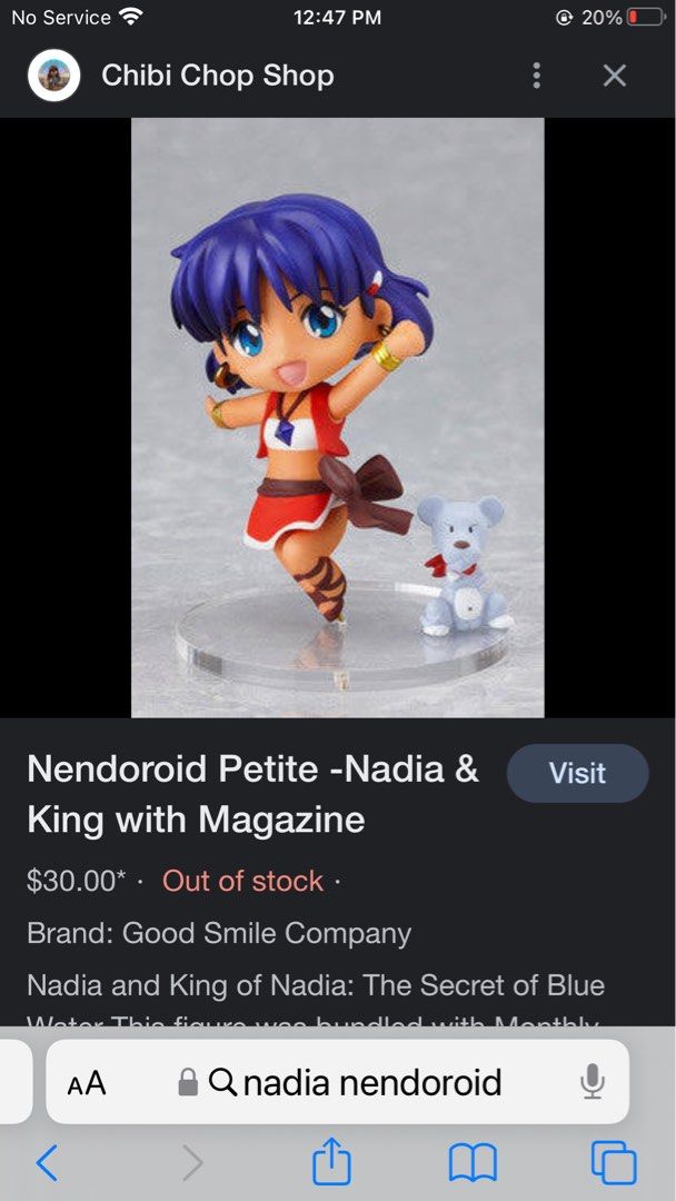 Nadia rare petite nendoroid (the secret of blue water), Hobbies & Toys ...