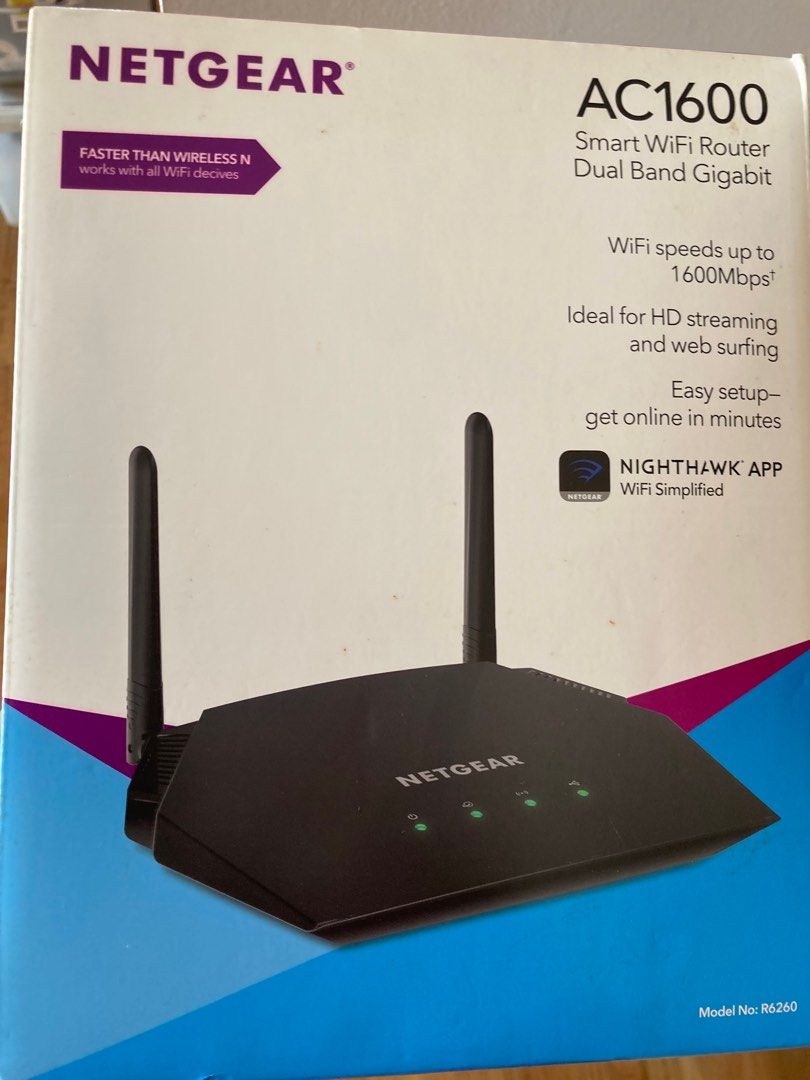 Net gear AC1600 smart wifi router dual band gigabit, Computers & Tech ...