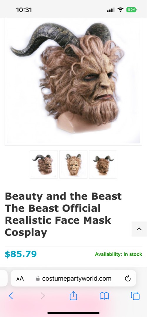 New beauty and the beast Disney mask costume musical drama, Hobbies ...