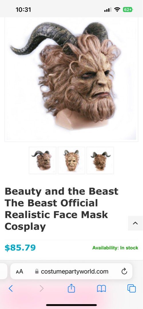 New beauty and the beast Disney mask costume musical drama, Hobbies ...
