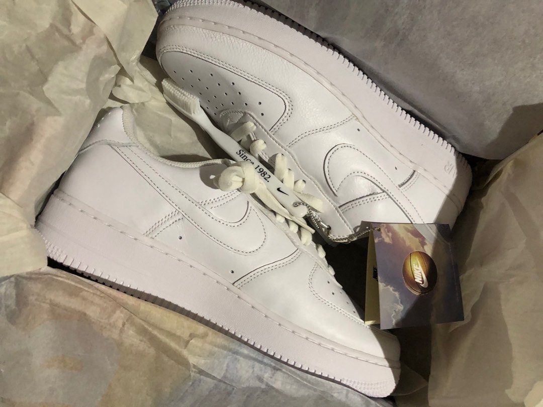 NIKE AF1 RETRO ANNIV EDITION TRIPLE WHITE SIZE 10, Men's Fashion ...