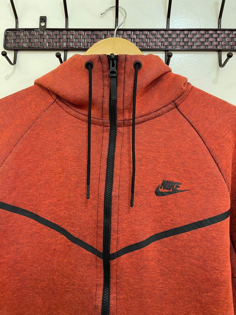 Nike TF Tech Fleece Red/Orange Hoodie Jacket XL, Men's Fashion, Coats ...