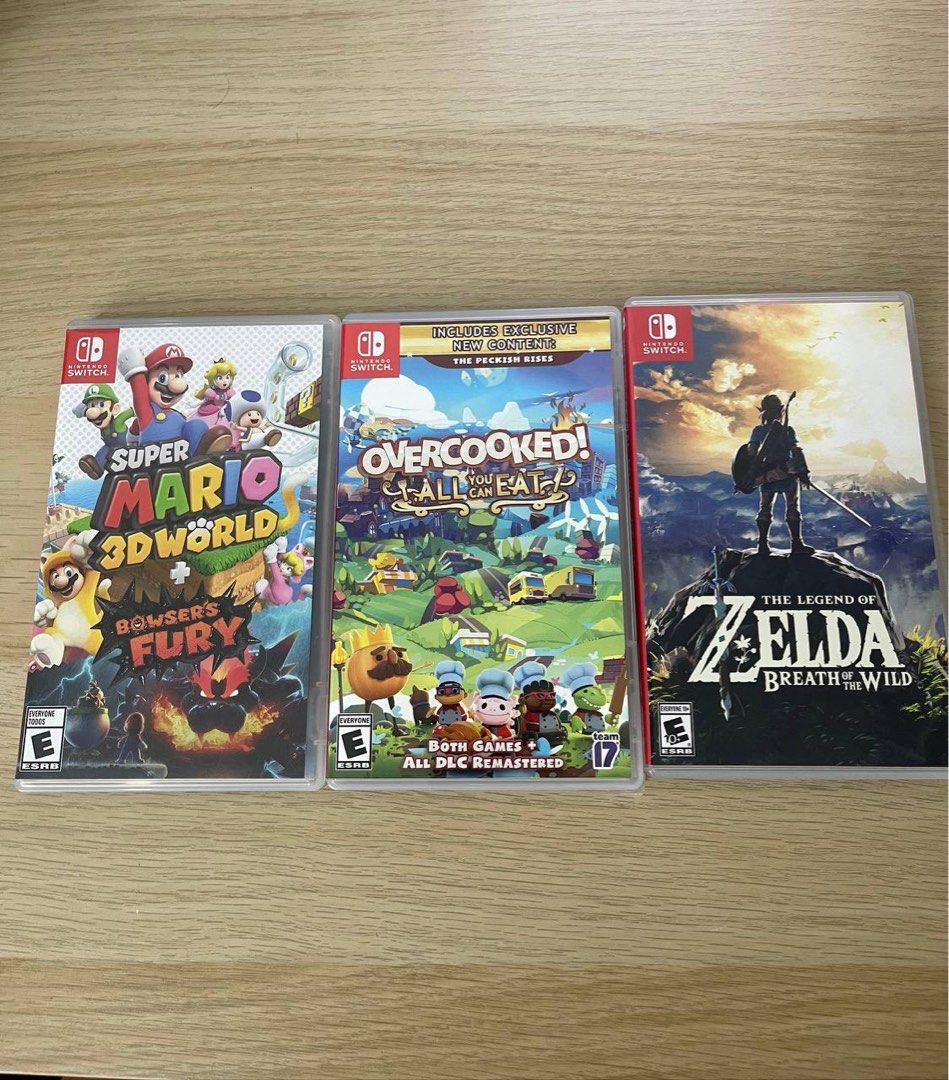 Nintendo Switch Games - Zelda/Mario 3D World/Overcooked, Video Gaming ...