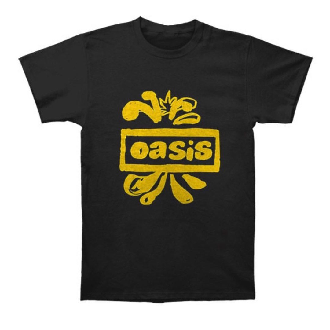 Oasis Drawn Logo Black ( Kaos Band Official Merchandise), Fesyen Pria, Pakaian , Atasan di Carousell