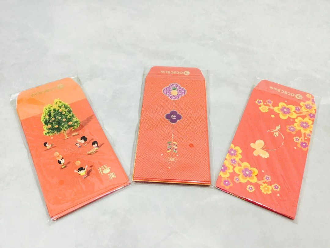 Ocbc Bank Red Packet Set - 3 Packs Ang Pow Hong Bao Lai Si Fung ...