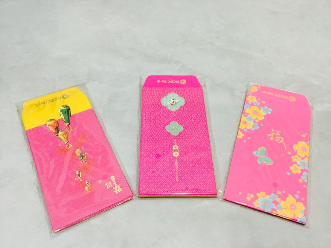 Ocbc Bank Red Packet Set - 3 Packs Ang Pow Hong Bao Lai Si Fung ...