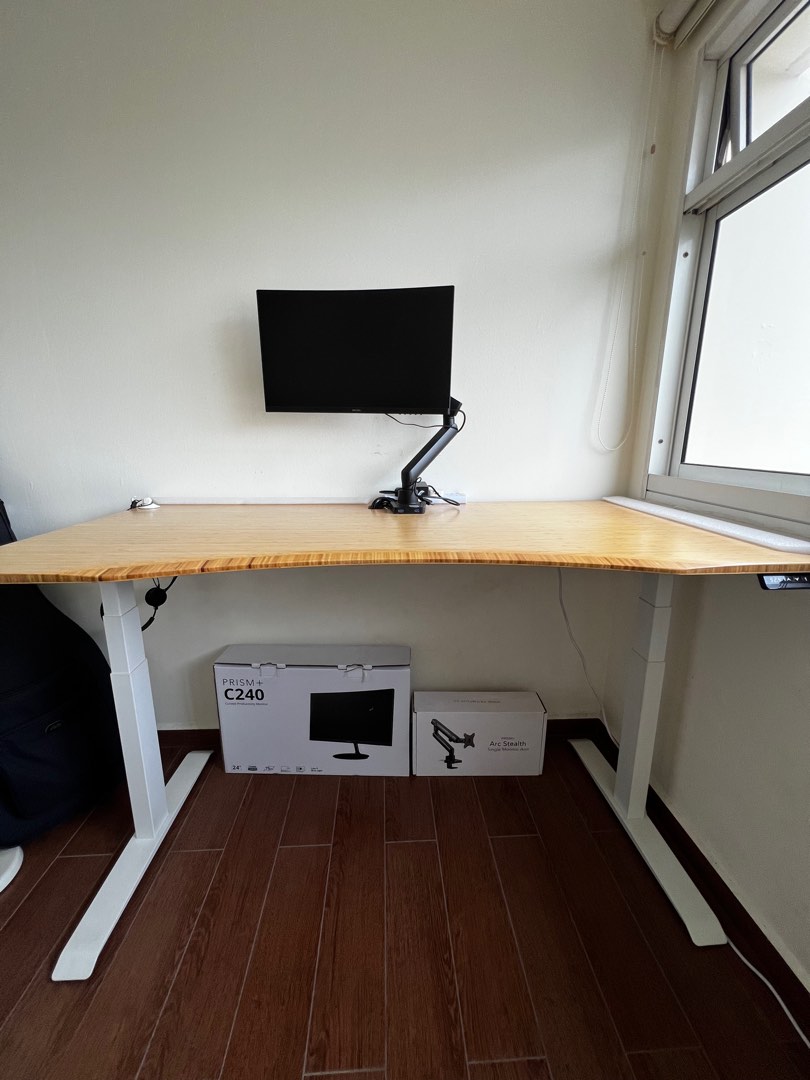 Omnidesk Standing desk + Ergotune chair set, Furniture & Home Living ...