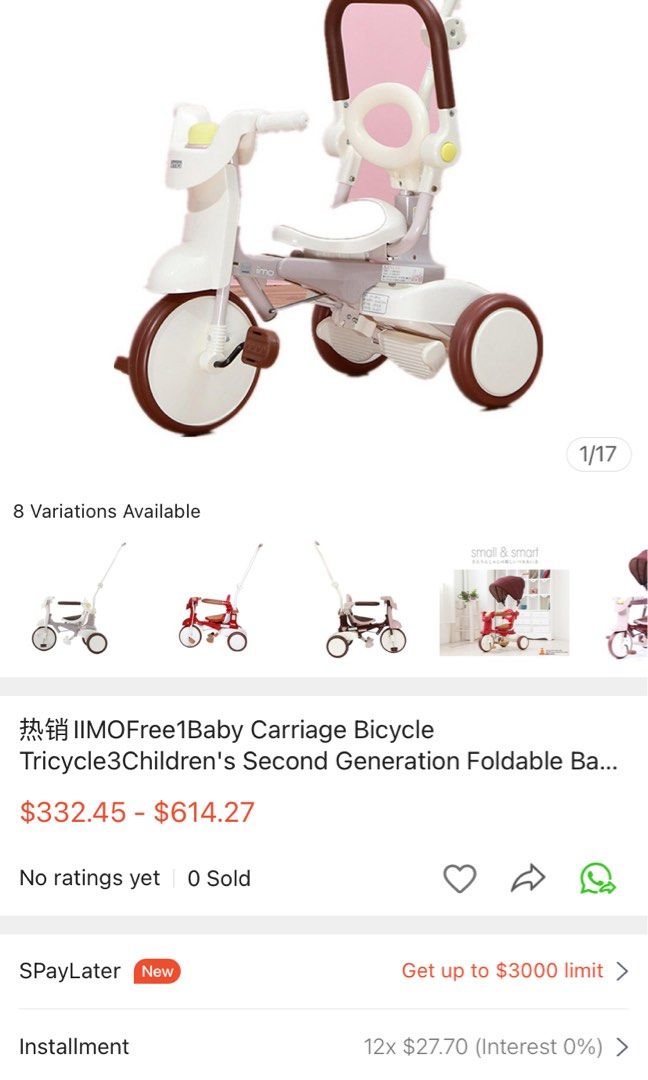 Original Famous iimo 3-in-1 Foldable Tricycle Baby Child Stroller, Babies & Kids, Going Out ...