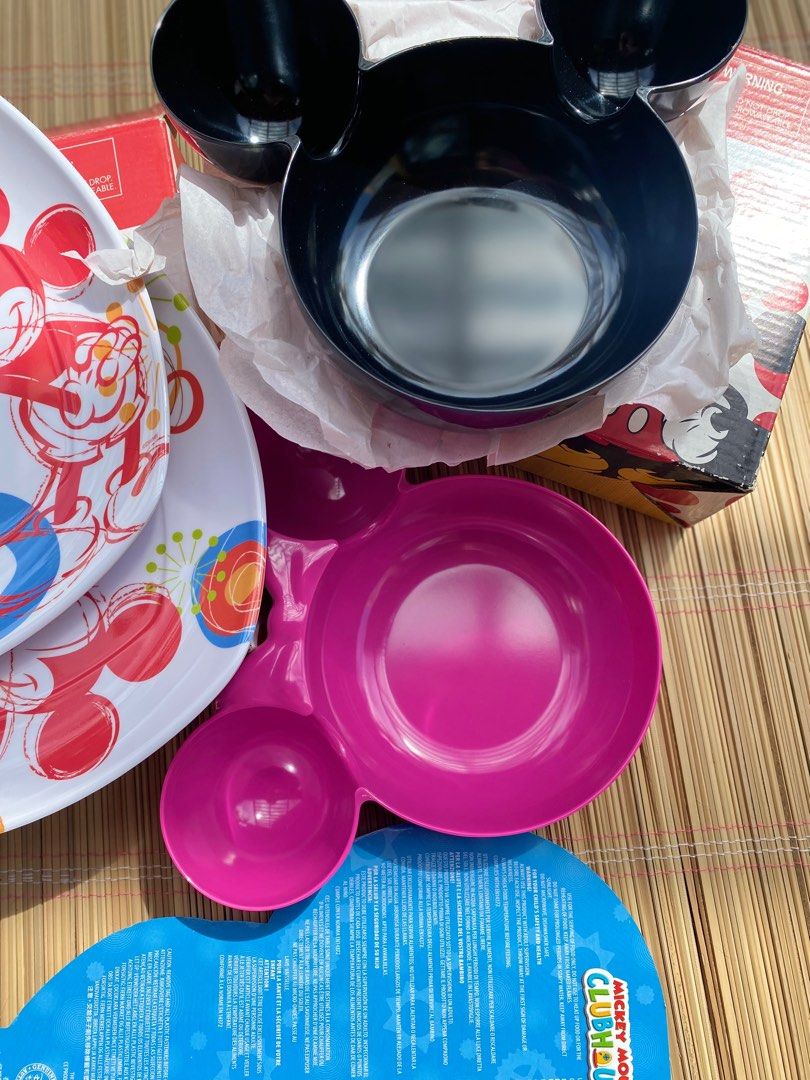 Original mickey mouse plates and bowl, Babies & Kids, Nursing & Feeding ...