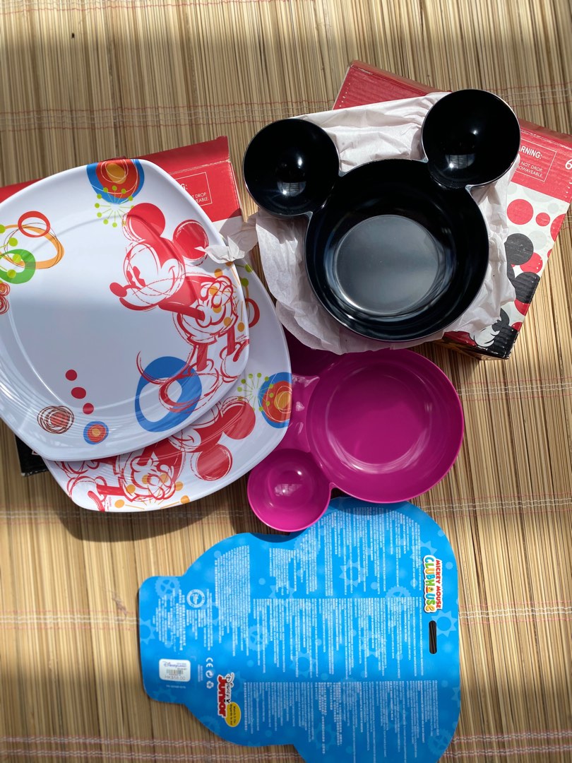 Original mickey mouse plates and bowl, Babies & Kids, Nursing & Feeding ...