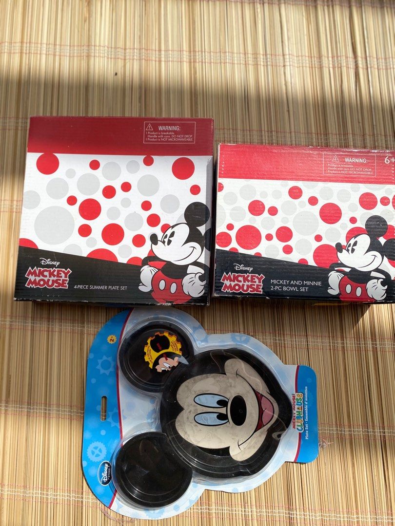 Original mickey mouse plates and bowl, Babies & Kids, Nursing & Feeding ...