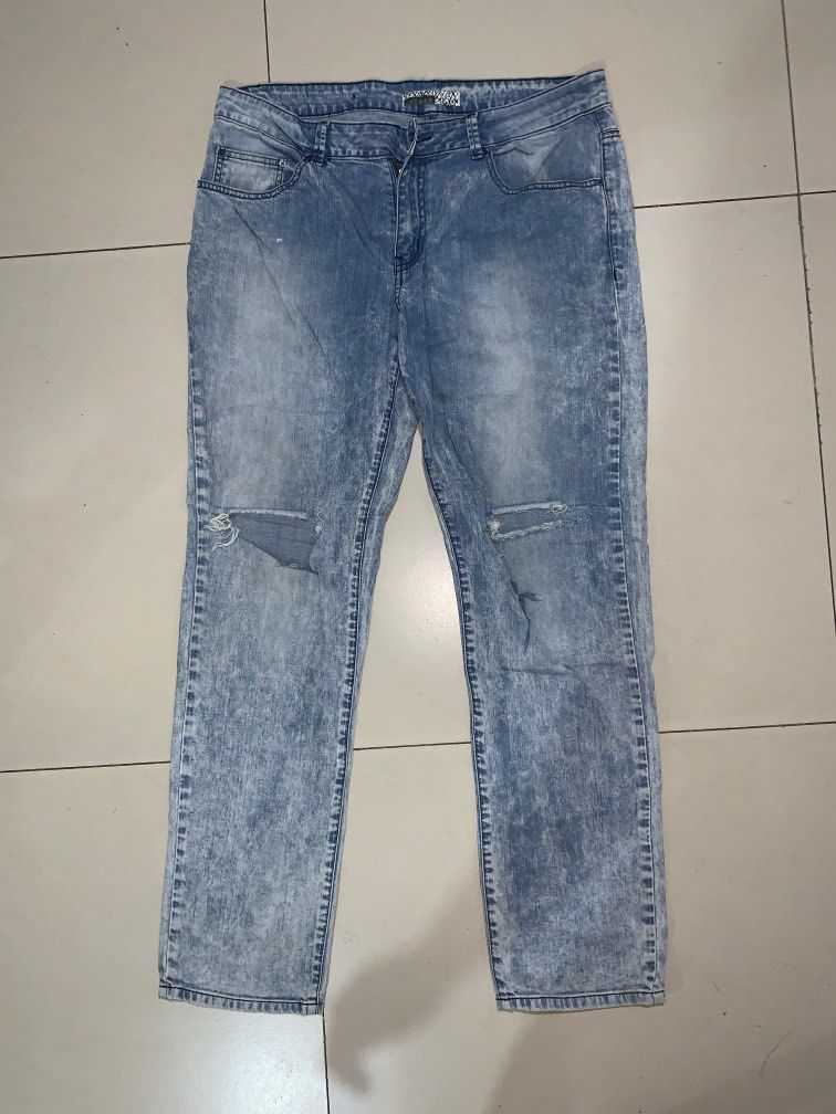 Oxygen Ripped Acid Wash Jeans, Men's Fashion, Bottoms, Jeans on Carousell