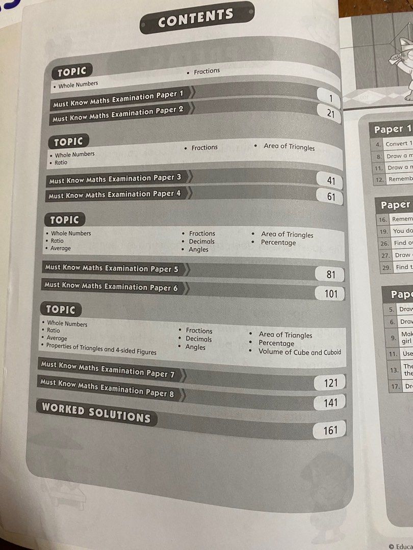 P5/Primary 5 Must know Maths Exam Questions-All 3 in $5, Hobbies & Toys ...
