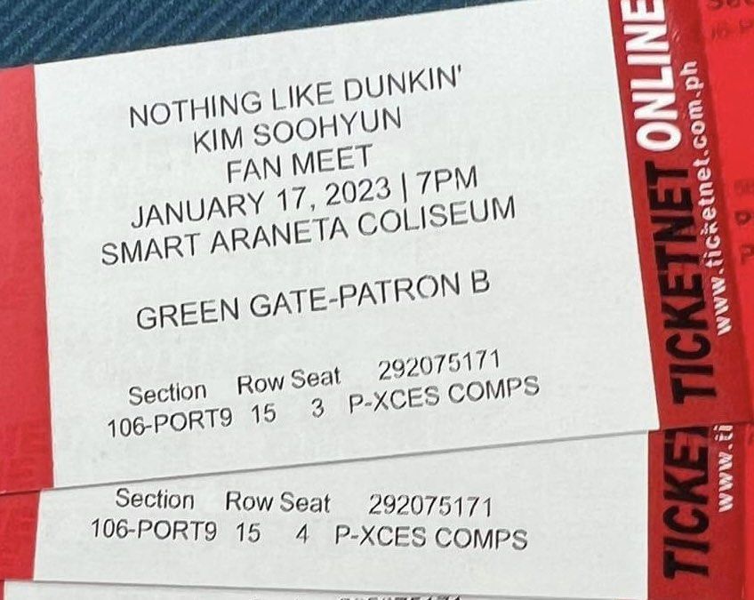 PATRON B KIM SOO HYUN FAN MEET (ARANETA JANUARY 17), Tickets & Vouchers ...