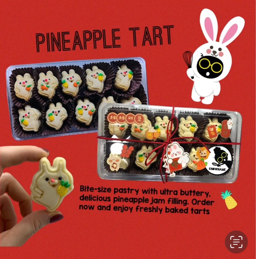 Rabbit Pineapple Tart, Food & Drinks, Homemade Bakes on Carousell