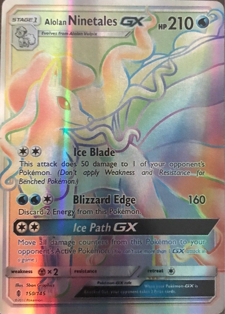 POKÉMON ALOLAN NINETALES GX RAINBOW, Hobbies & Toys, Toys & Games on ...