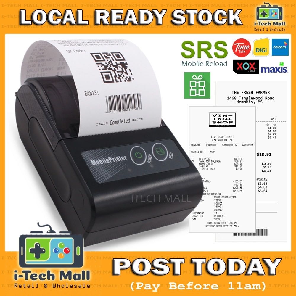 Portable receipt printer with receipt 58mm, Computers & Tech, Printers, Scanners & Copiers on ...