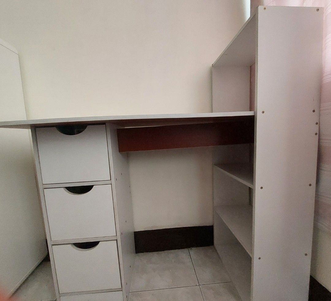 Rush selling Preloved white study table, Furniture & Home Living ...