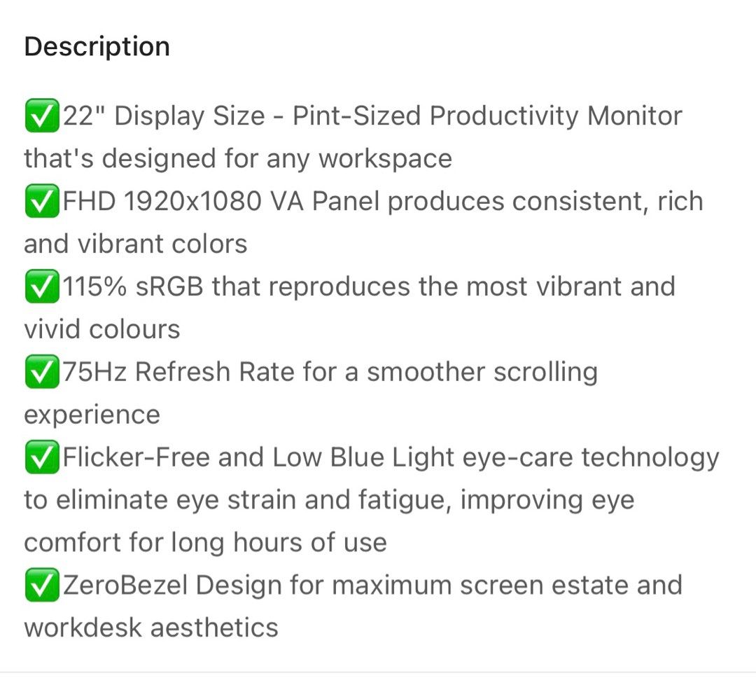 PRISM+ W220v 22 75Hz Productivity Monitor Gaming Monitor [1920 x 1080 ...