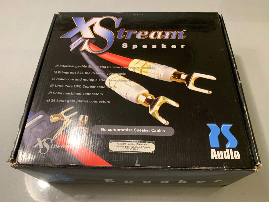 PS Audio xStream Statement Speaker cables 2.5M, Audio, Soundbars, Speakers & Amplifiers on Carousell