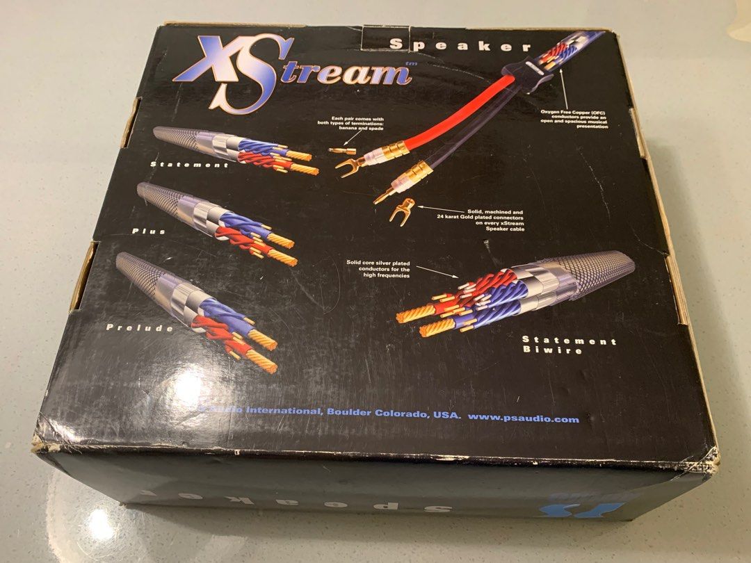 PS Audio xStream Statement Speaker cables 2.5M, Audio, Soundbars, Speakers & Amplifiers on Carousell