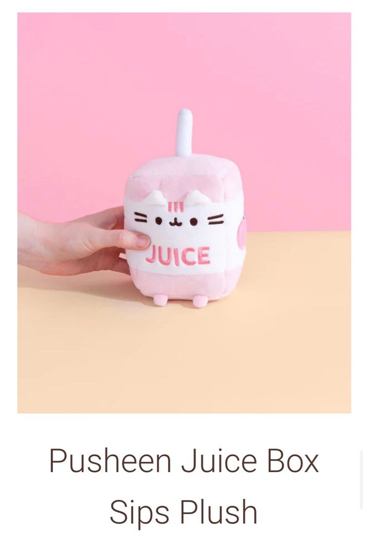 Pusheen Juice Box Sips Plush, Hobbies & Toys, Toys & Games on Carousell