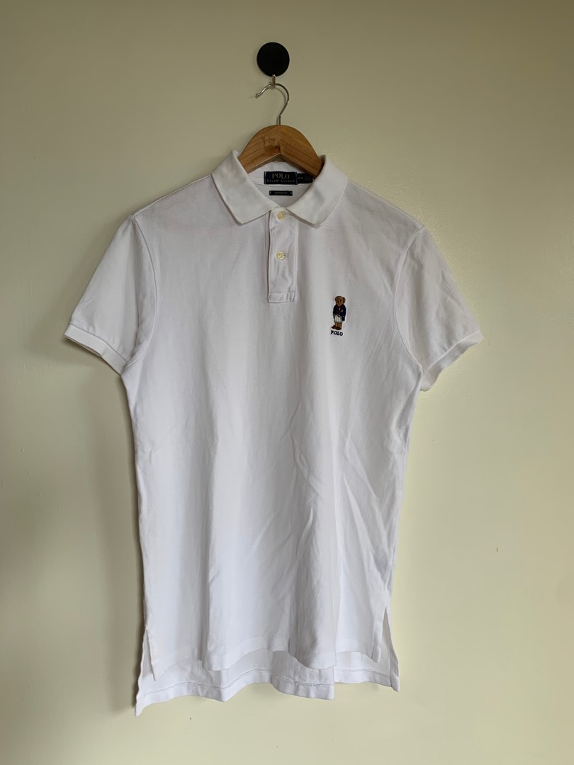 Ralph Lauren White Polo Bear Polo Gold, Men's Fashion, Tops & Sets, Tshirts & Polo Shirts on ...