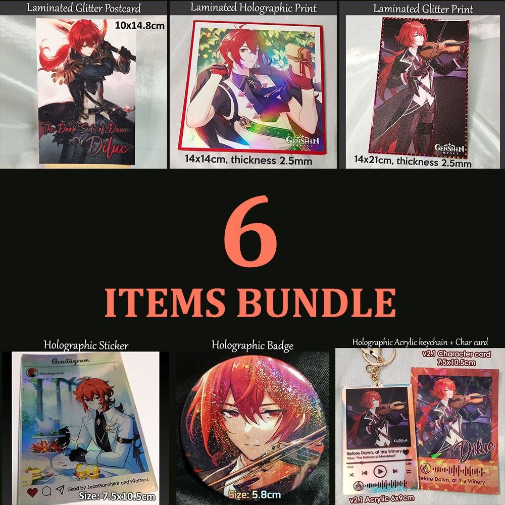 [READYSTOCKS] Genshin Impact Diluc Merch Set Genshin Diluc Gift Set ...