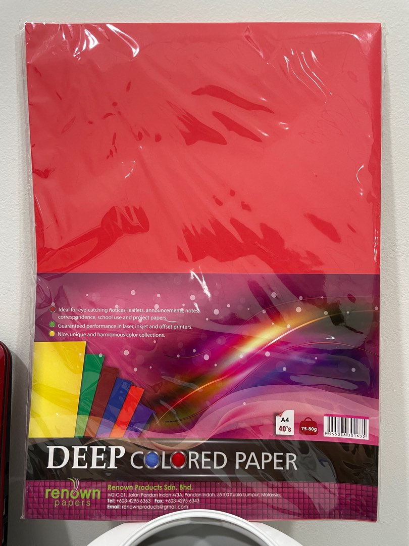 Red colour paper (price of 1 pack), Hobbies & Toys, Stationery & Craft ...