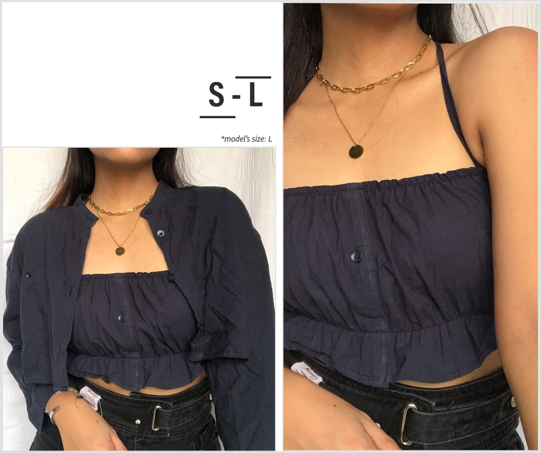 Reworked 2-in-1 top | Tube | Long sleeve | Crop top, Women's Fashion ...