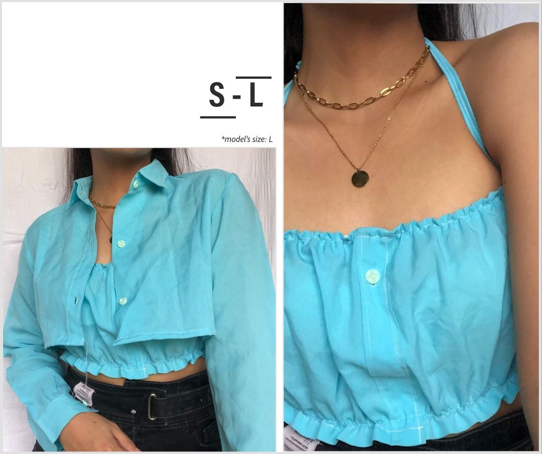 Reworked 2-in-1 top | Tube | Long sleeve | Crop top, Women's Fashion ...