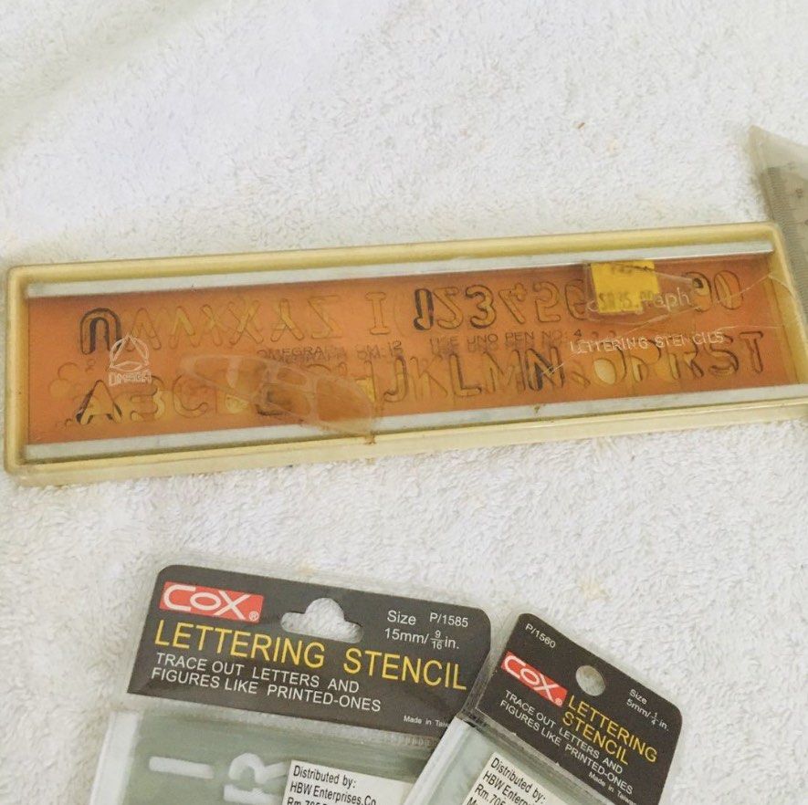 Rotring Lettering Stencils, COX Lettering Stencils, Triangles, French ...